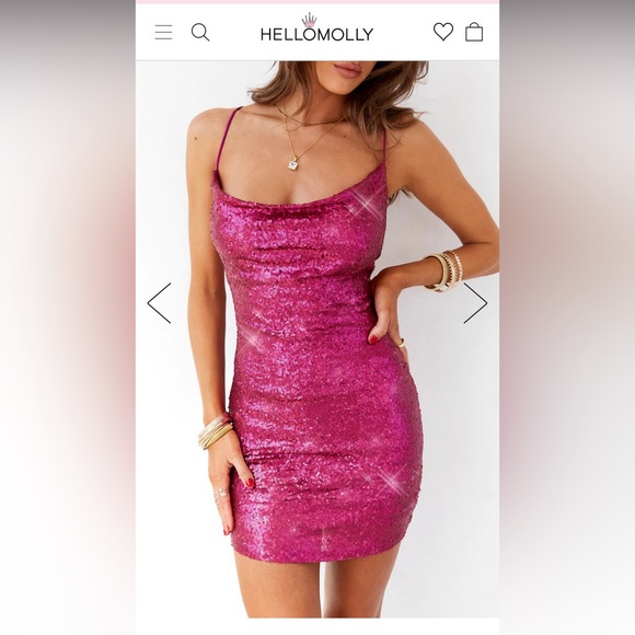 Hello Molly | Dresses | Pink Sparkle Hello Molly Bond Girl Dress ...